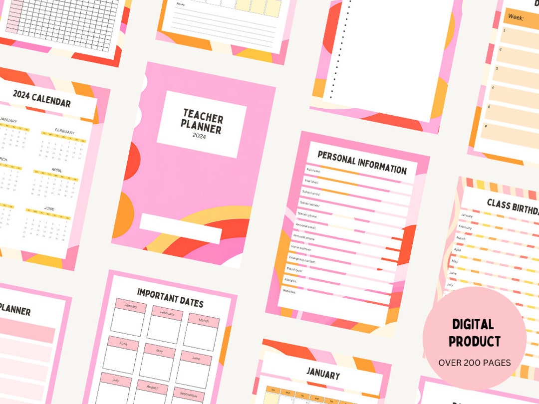 Printable Teacher Daily Planner for 2024 School Year - Instant Digital ...