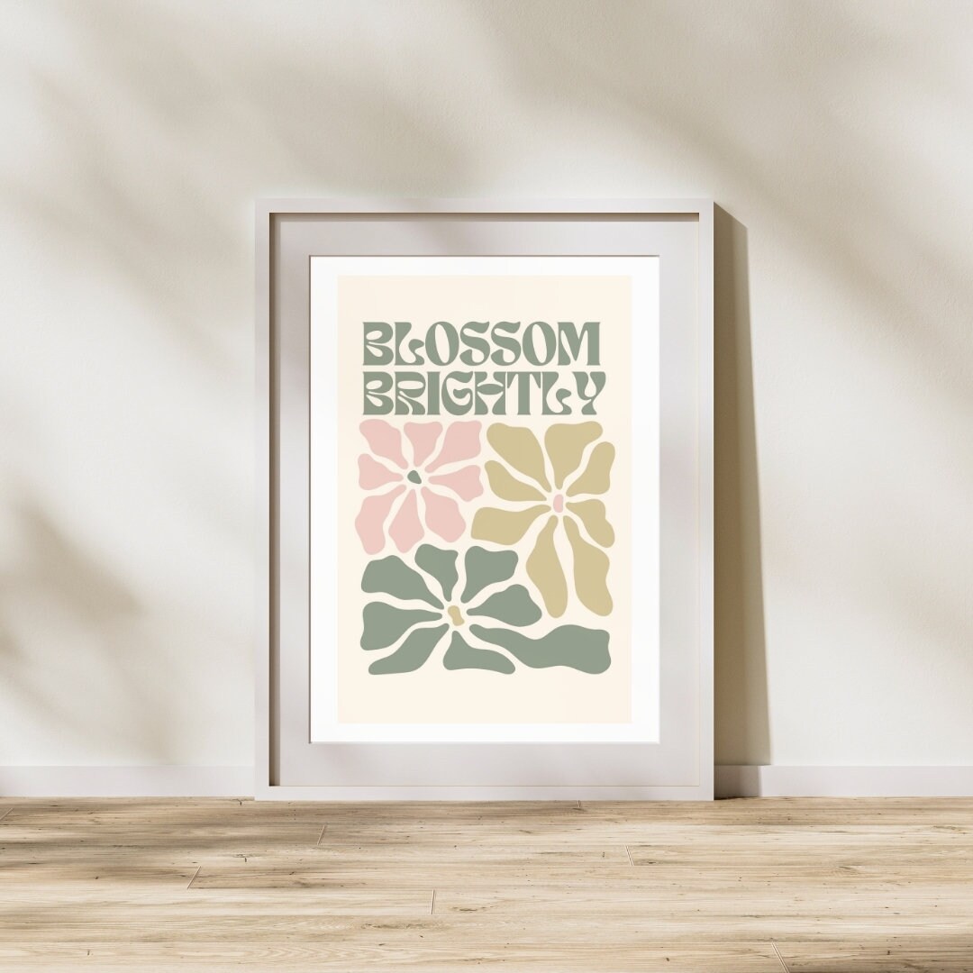 Groovy Flower Wall Art, Classroom Posters, Homeschool Printables ...