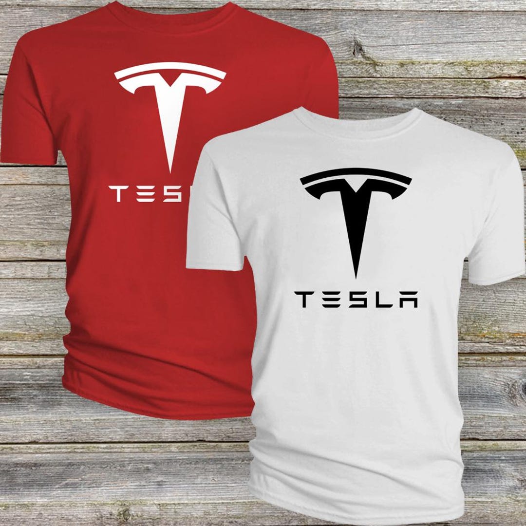 Tesla Writing T-shirt Logo Motors Elon Musk Racing Model ETS03 S 3 X Y ...