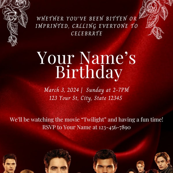 Twilight Themed Party Invitation - Etsy