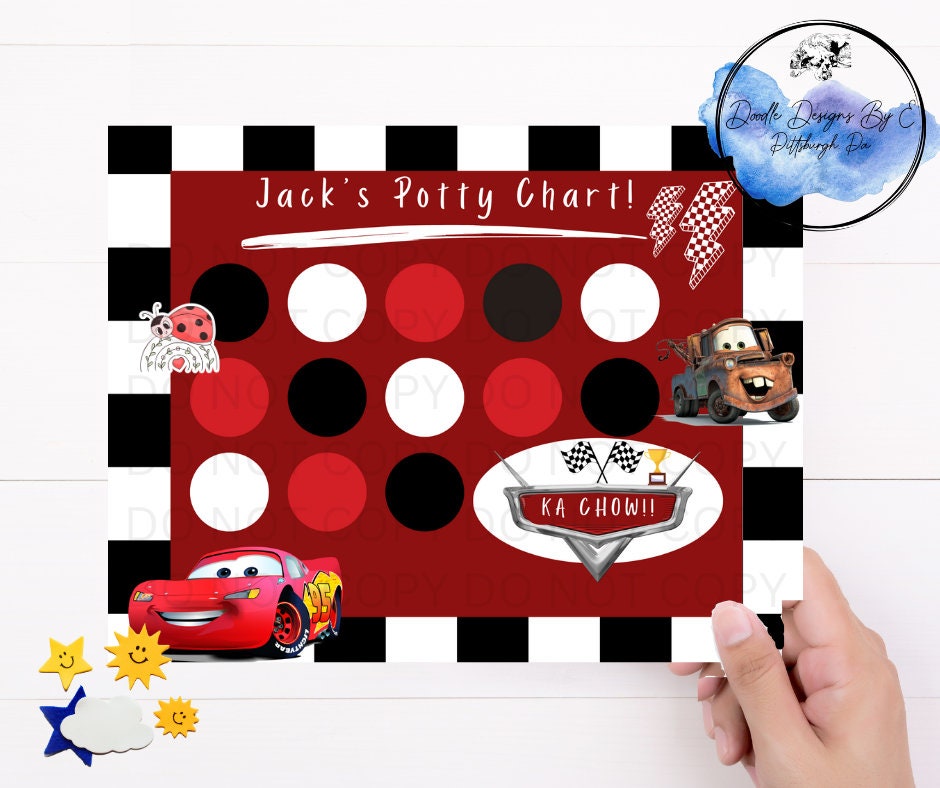 Cars Lightning Mcqueen Tow Mater Potty Chart Digital Download | Potty ...
