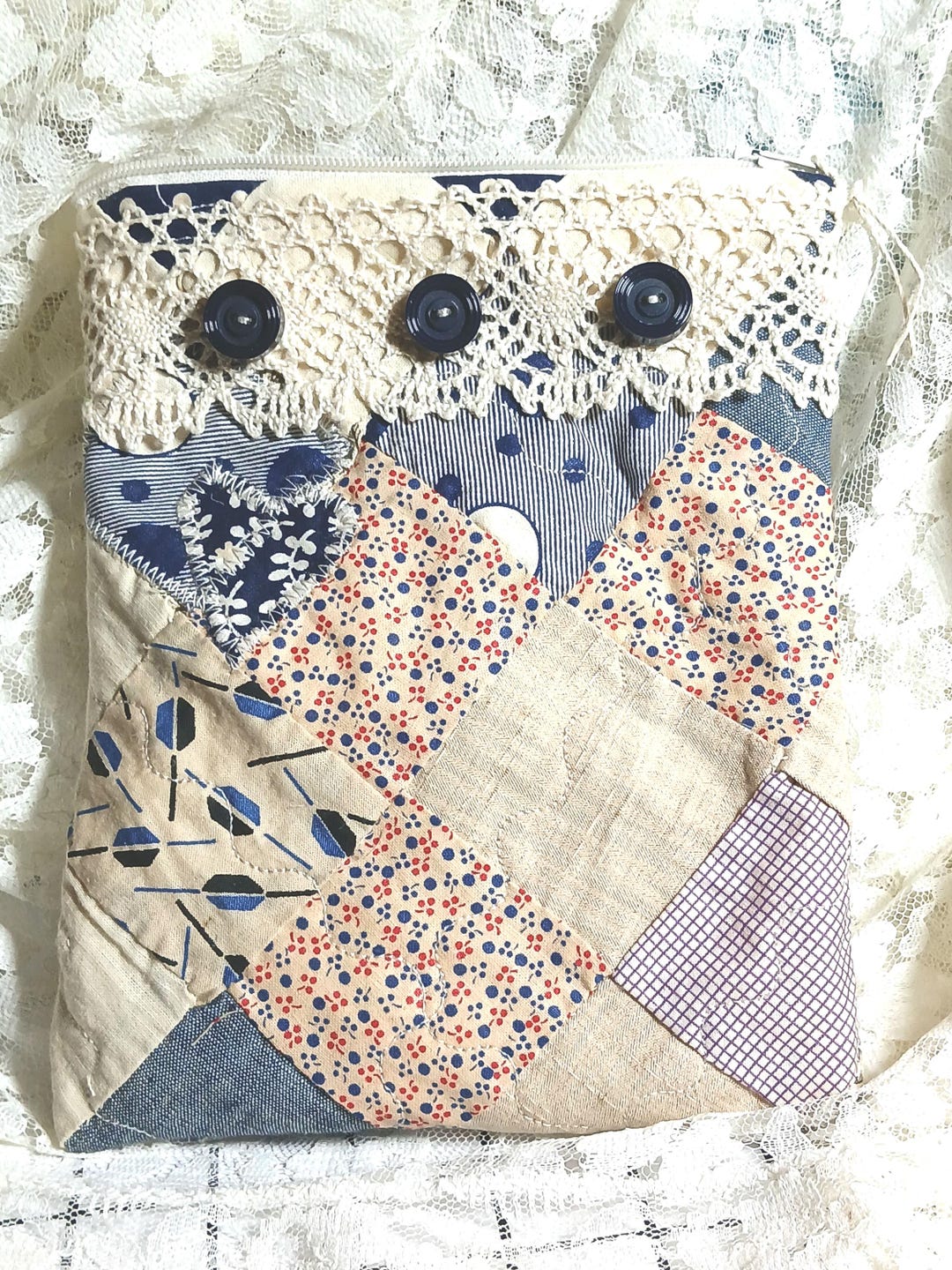 Handmade Patchwork Pouch Upcycled Repurposed Patchwork Top Zipper Bag ...