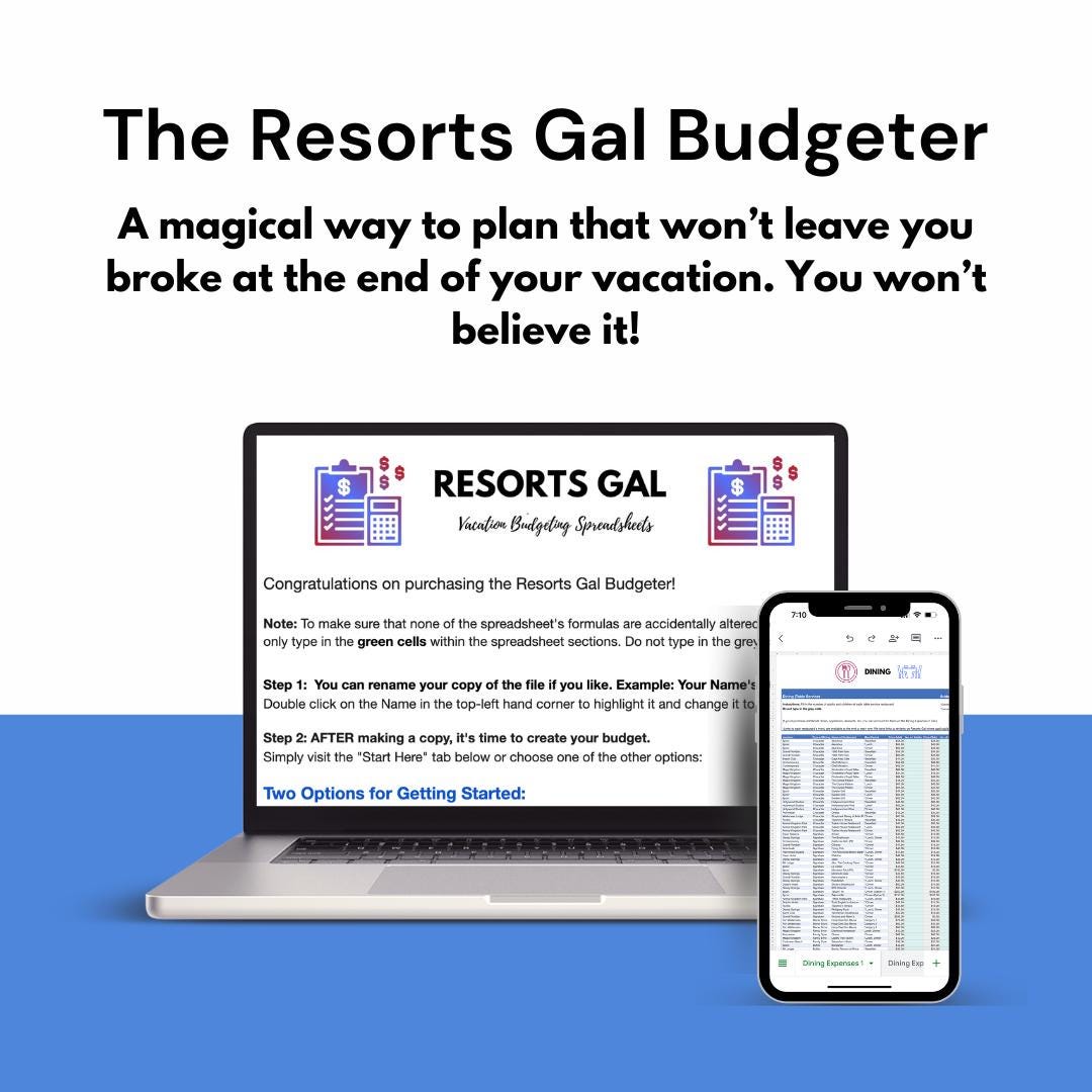 2024-2025 WDW Budget Spreadsheet disneyworld Vacation Planning Budget ...