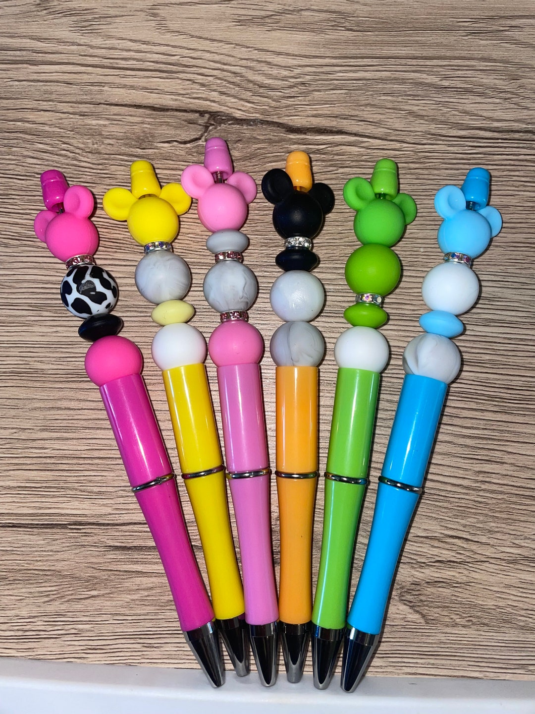 Minnie Mouse Pens | Beaded Pen | Silicone Beaded Pen - Etsy