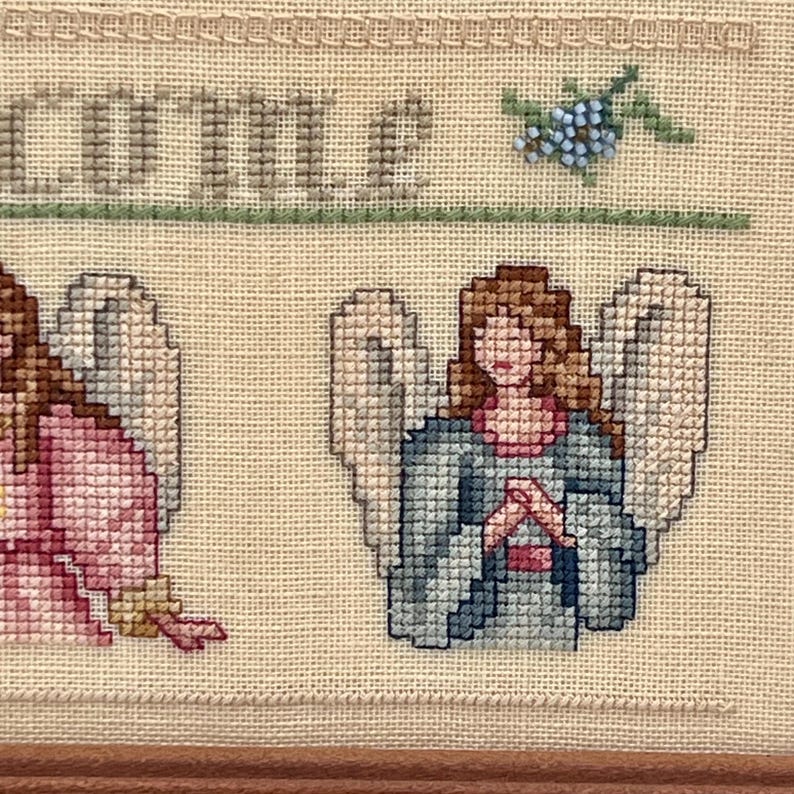 Vintage Framed Cross Stitch Sampler | Heirloom Scripture Wall Art ...