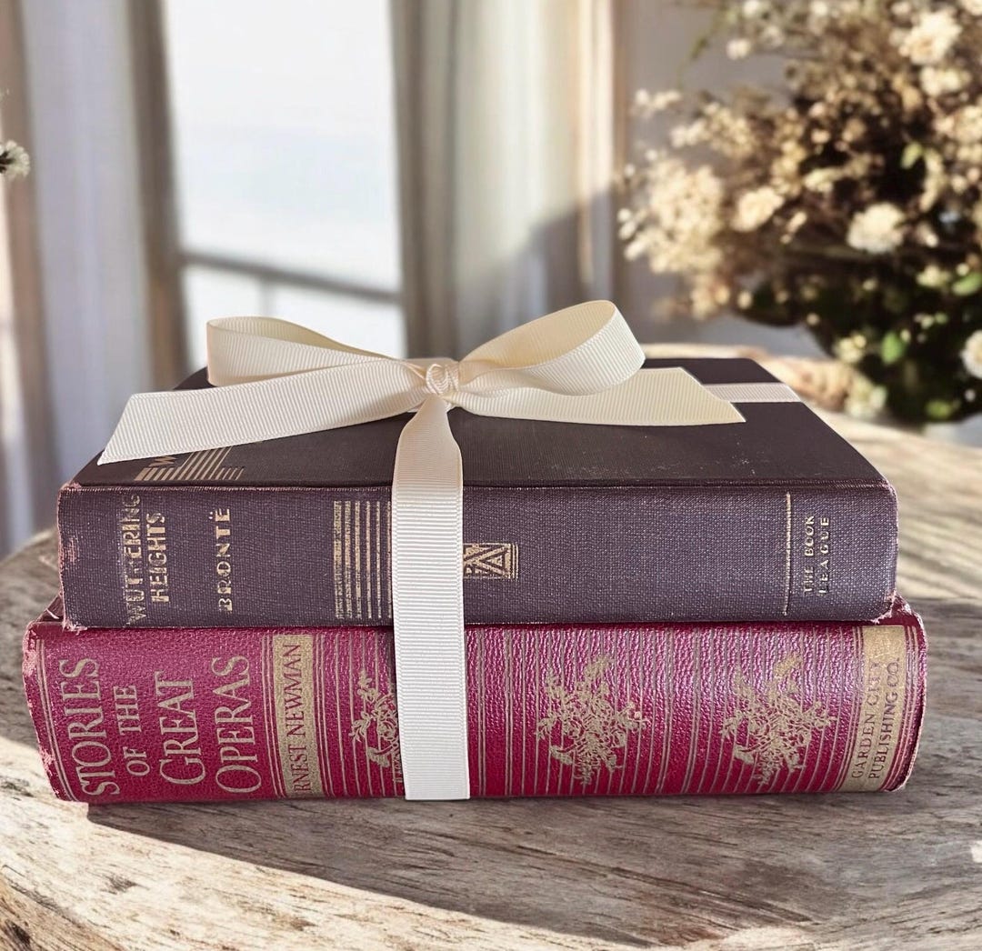 Set of Two Antique Worn & Weathered Books - Book Collection, Shelf ...
