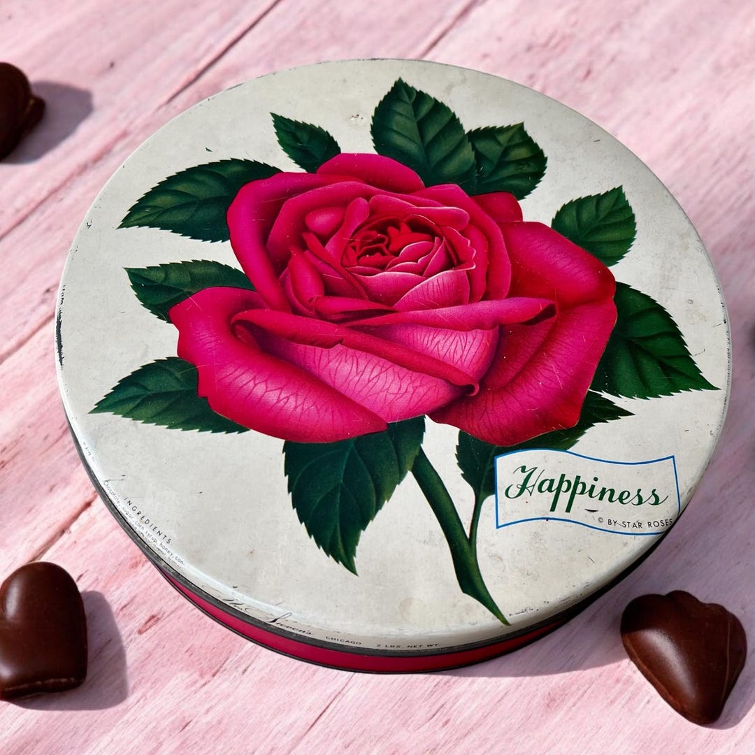 Mrs Stevens 1940 Red Rose Candy Tin Valentines Day Decor - Etsy
