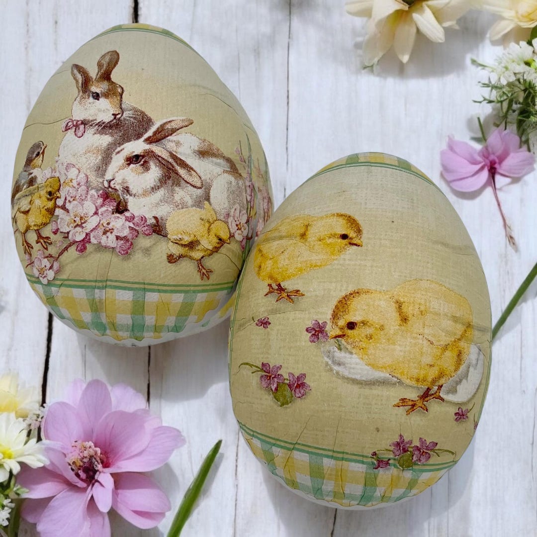 Papier Mache Easter Egg Box/paper Mache West Germany Candy Egg/antique ...