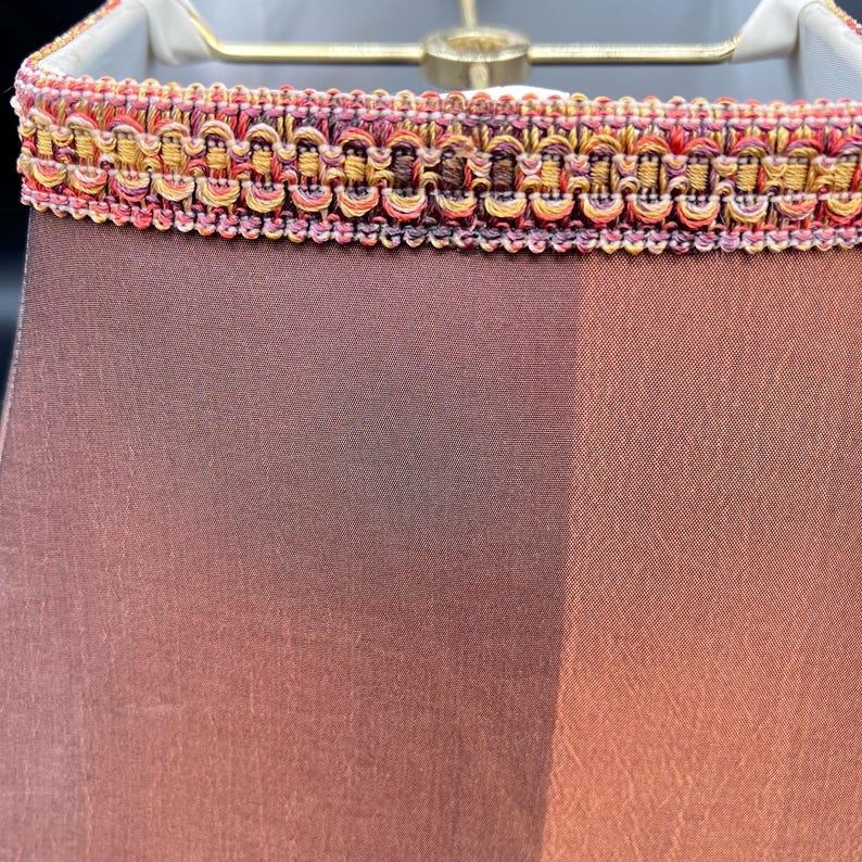 Rich Earth Tone Square Sided Lampshade/gold Rust Fabric Shade ...