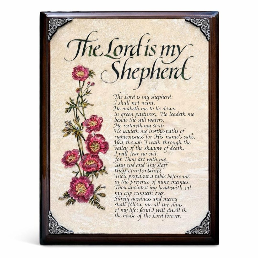 Vintage “the Lord is My Shepherd” Wall Plaque | Psalm 23 Devotional Art ...