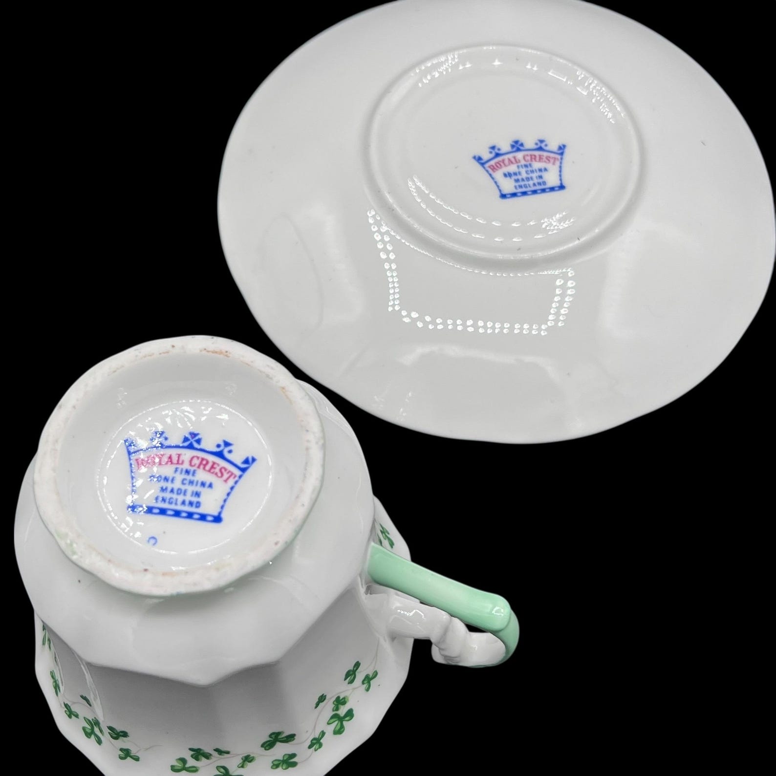 Vintage Royal Crest Shamrock China Tea Cup and Saucer/st. Patrick's Day ...