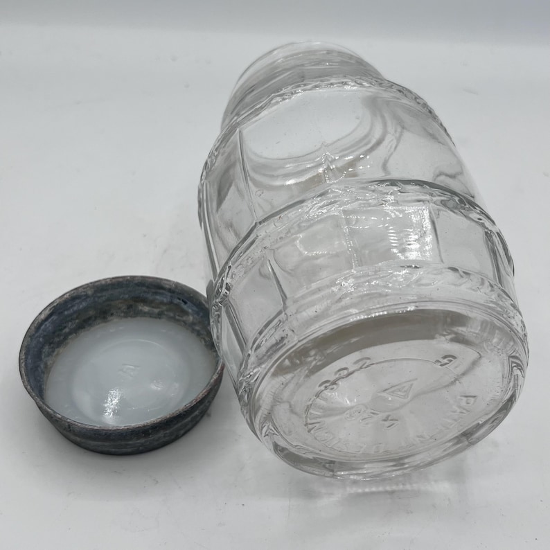 Antique Barrel Glass Jar | Embossed Braided Design | 1930s Apothecary ...