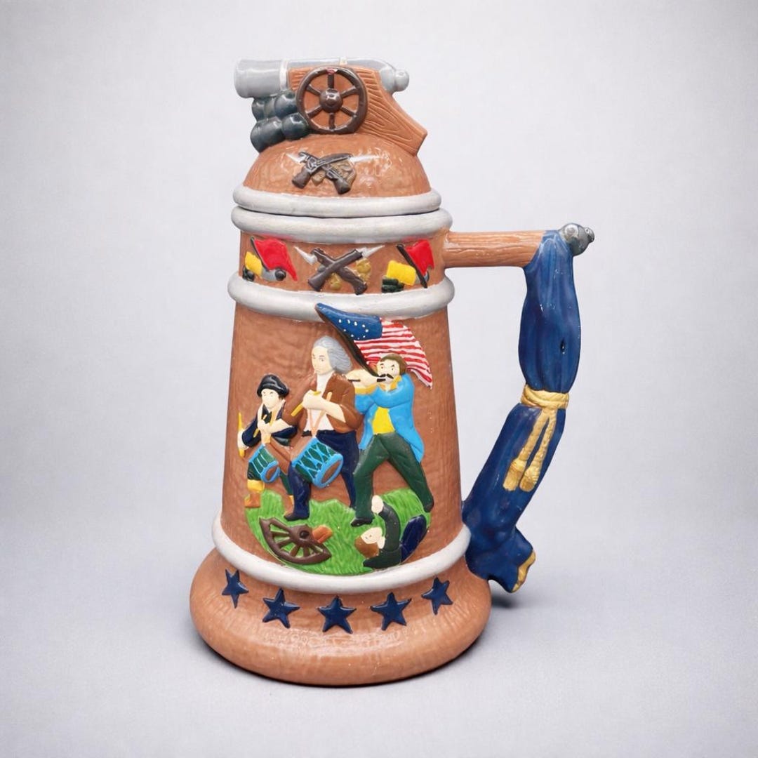 Vintage Ceramic Stein/patriotic Americana Decor/colonial Style Decor ...