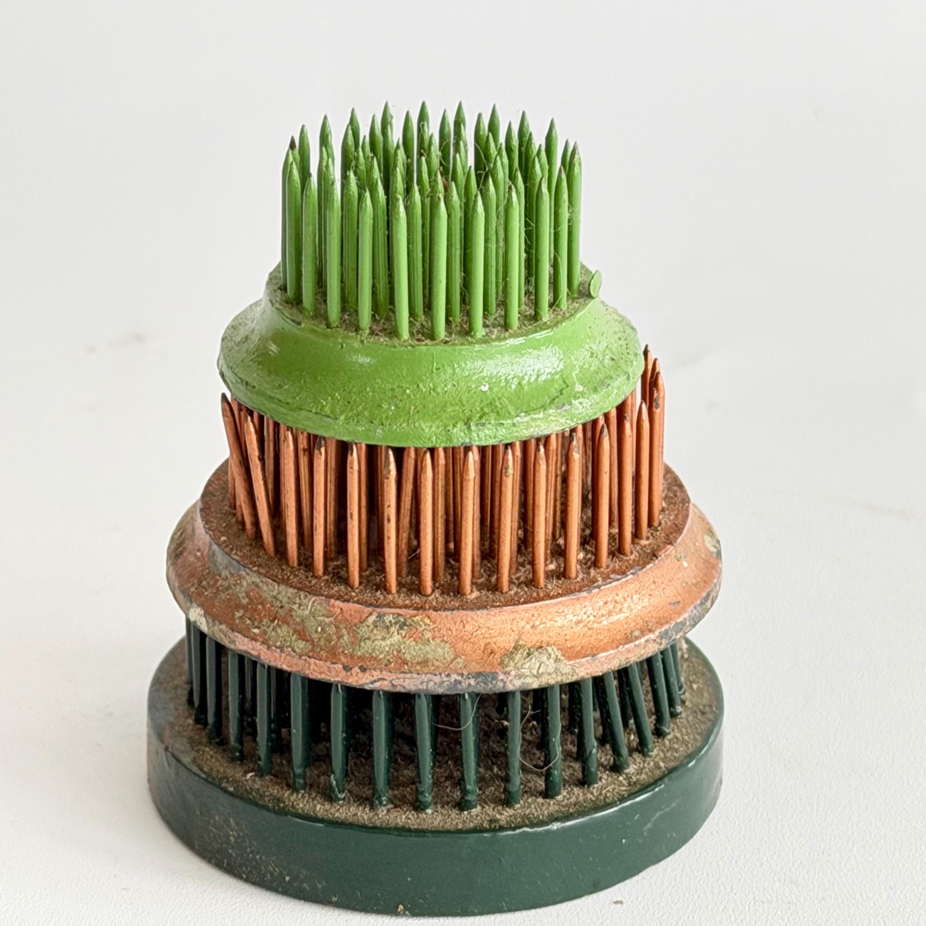 Vintage Metal Pin Flower Frogs Set of 3 | Round Needle Flower Holders ...