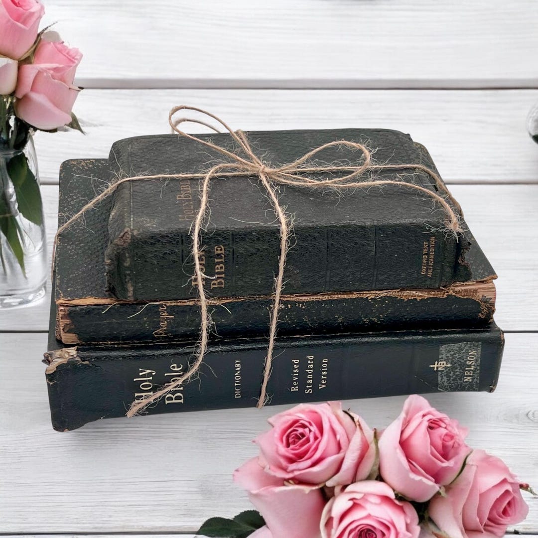 Antique Black Bibles/instant Collection of Bibles/stack of Bibles/holy ...