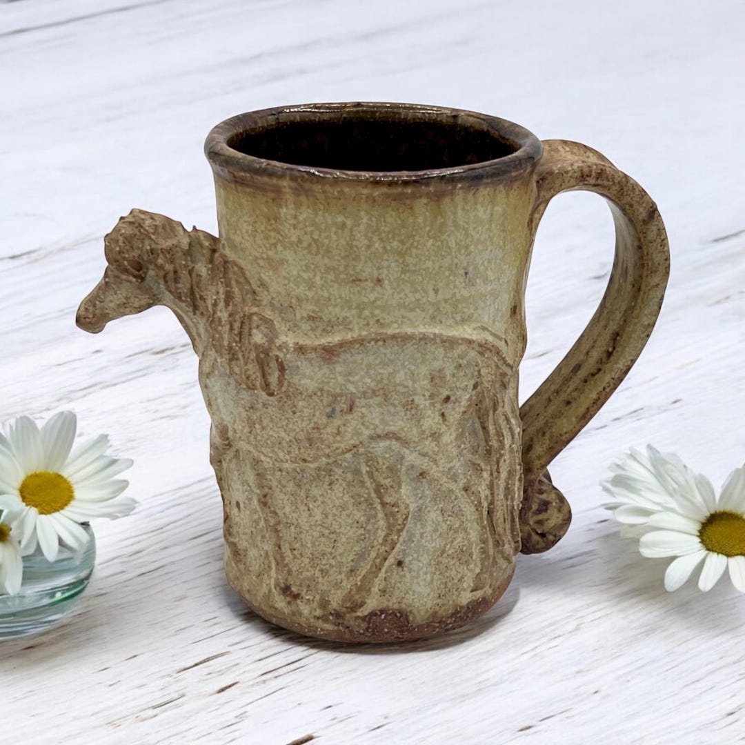 Handmade Studio Pottery Horse Mug/horse Coffee Cup Diner Mug/gifts for ...
