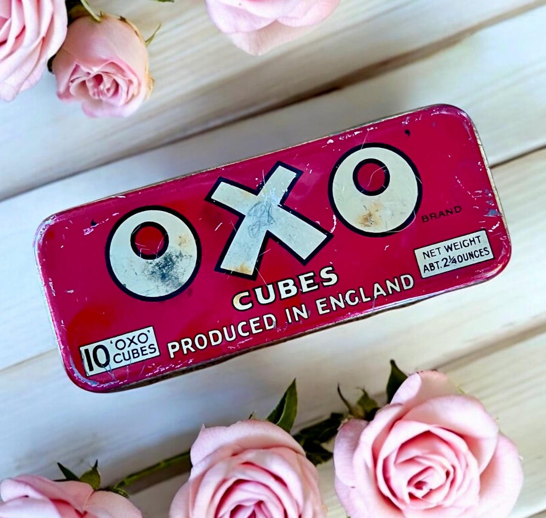 Vintage Valentine's Day Decor/ OXO Cubes Tin / Made in England - Etsy