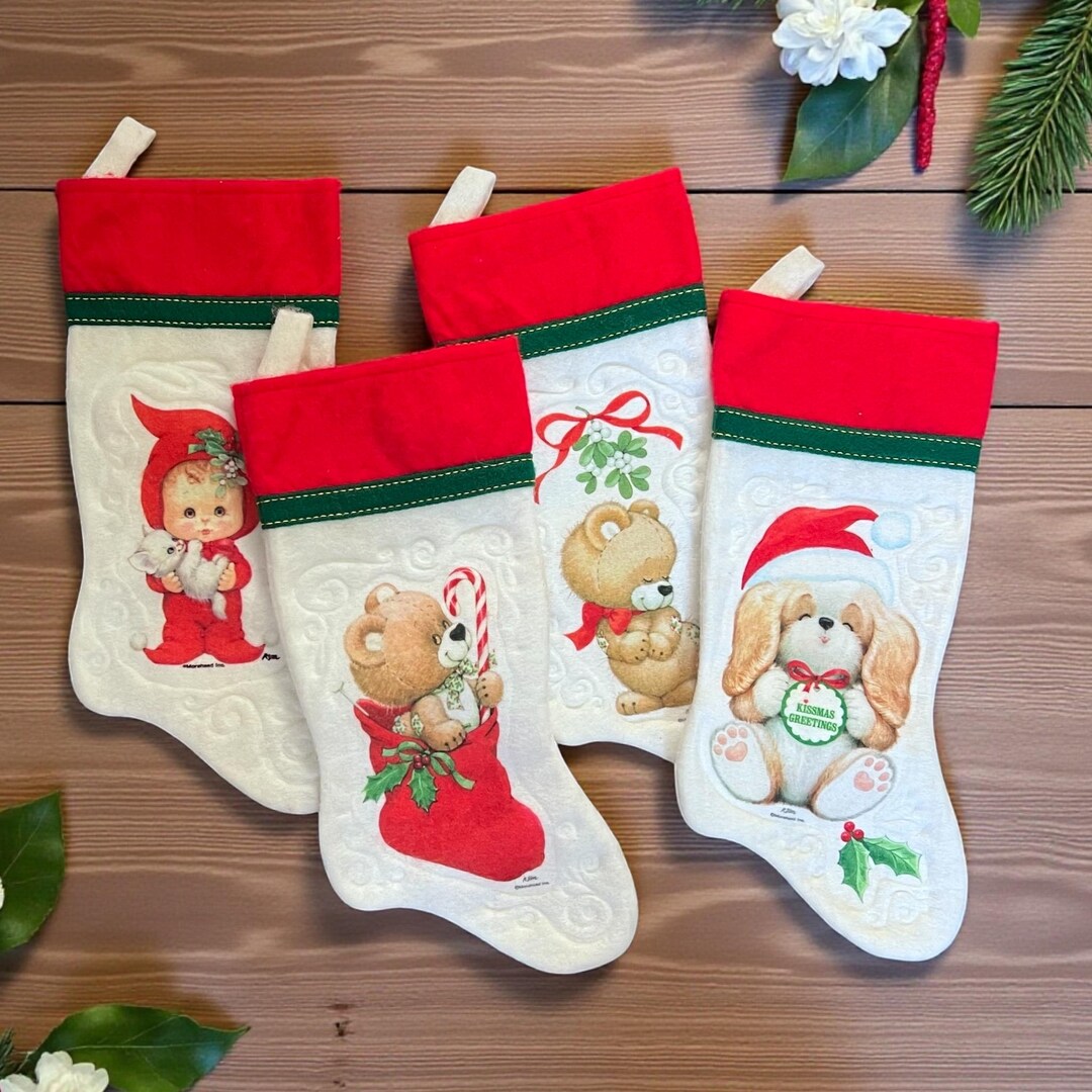 Vintage Moorehead Felt Christmas Stockings/infant Child Baby Holiday ...