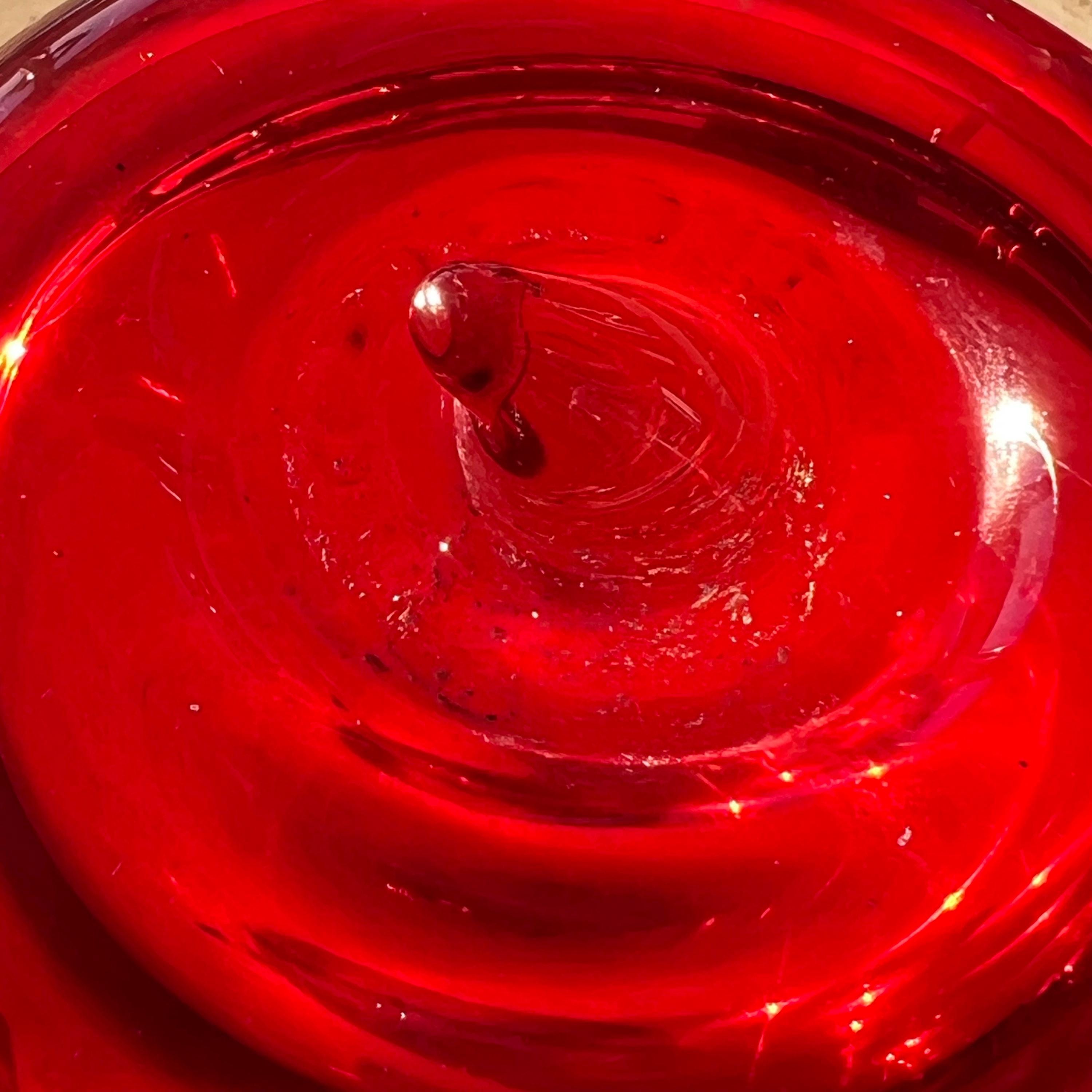 Vintage Glass Paperweights Beautiful Blenko Red Glass Apple Heavy ...