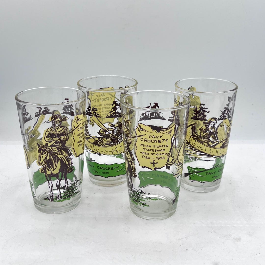 Davey Crockett Drinking Glasses/indian Fighter Statesman Hero of the ...