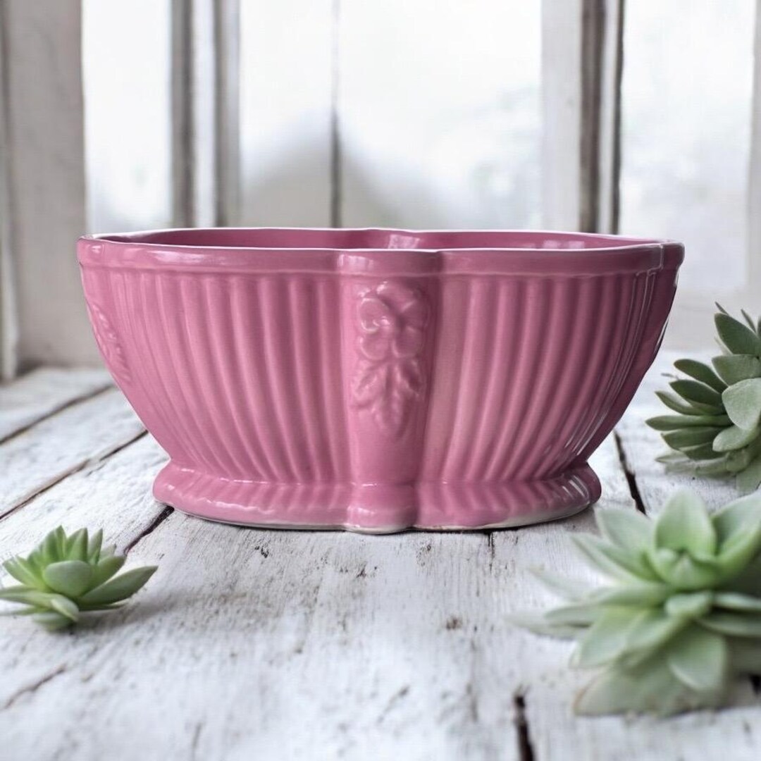 Vintage RRP Co Pink Flower Pot/roseville Pottery Planter Vase/robinson ...