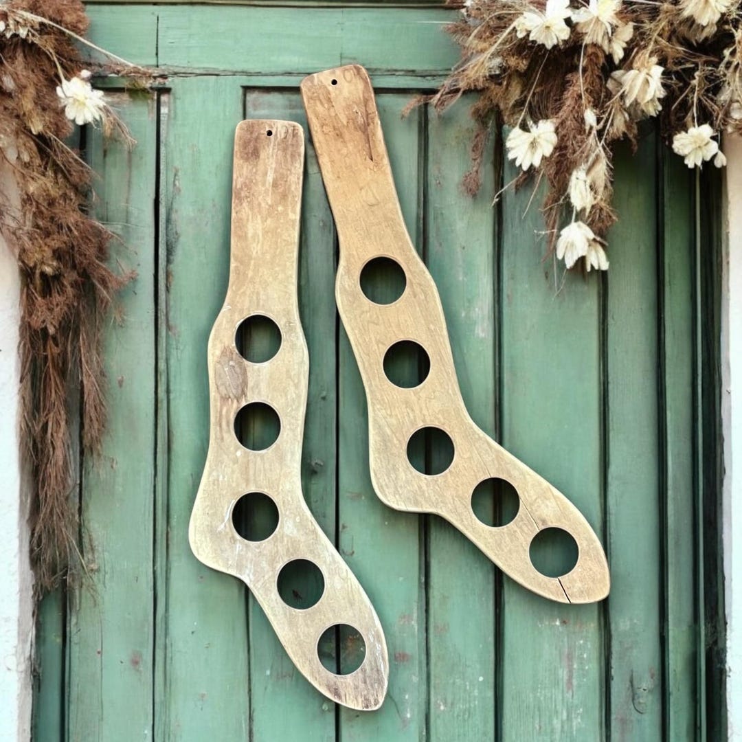 Antique Wood Sock Dryers Stretchers Forms- Size 10- 23” Long- Antique ...