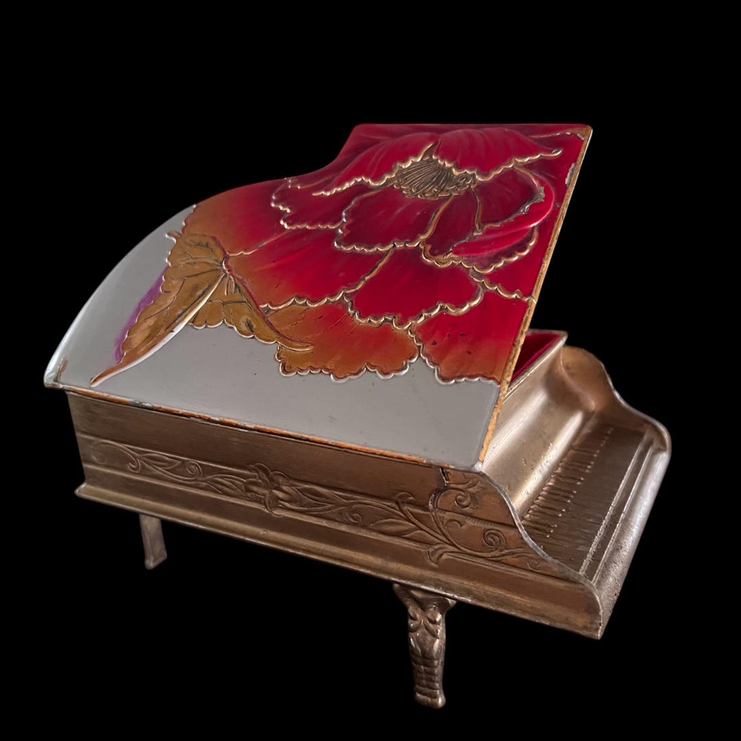 Vintage Grand Piano Music Box Jokiwa Cloisonne - Made in Japan- Mothers ...