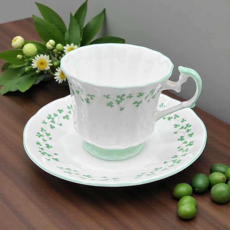 Vintage Royal Crest Shamrock China Tea Cup and Saucer/st. Patrick's Day ...