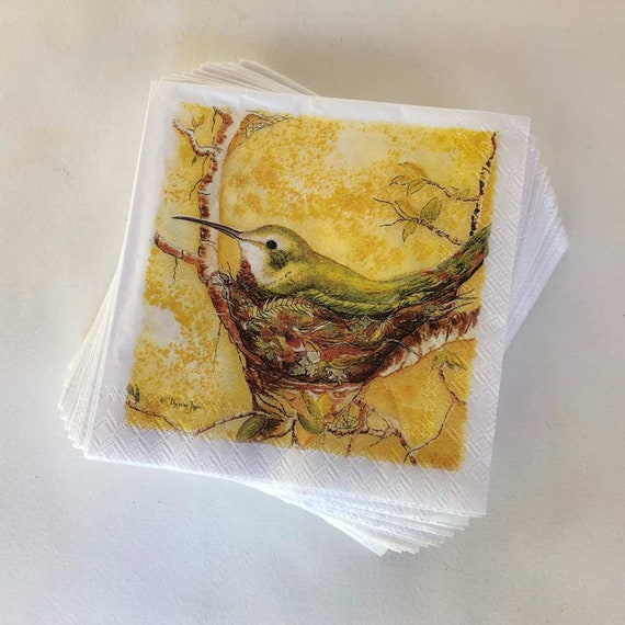 Hummingbird Napkins for Beverages - Etsy