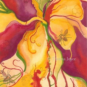 Bees Please Card Set of 3 Blank Cards From Original Watercolor Painting ...