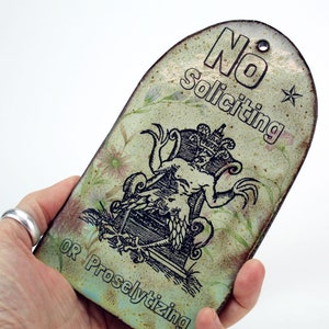 No Soliciting or Proselytizing Porch Front Door Sign BLUE - Etsy