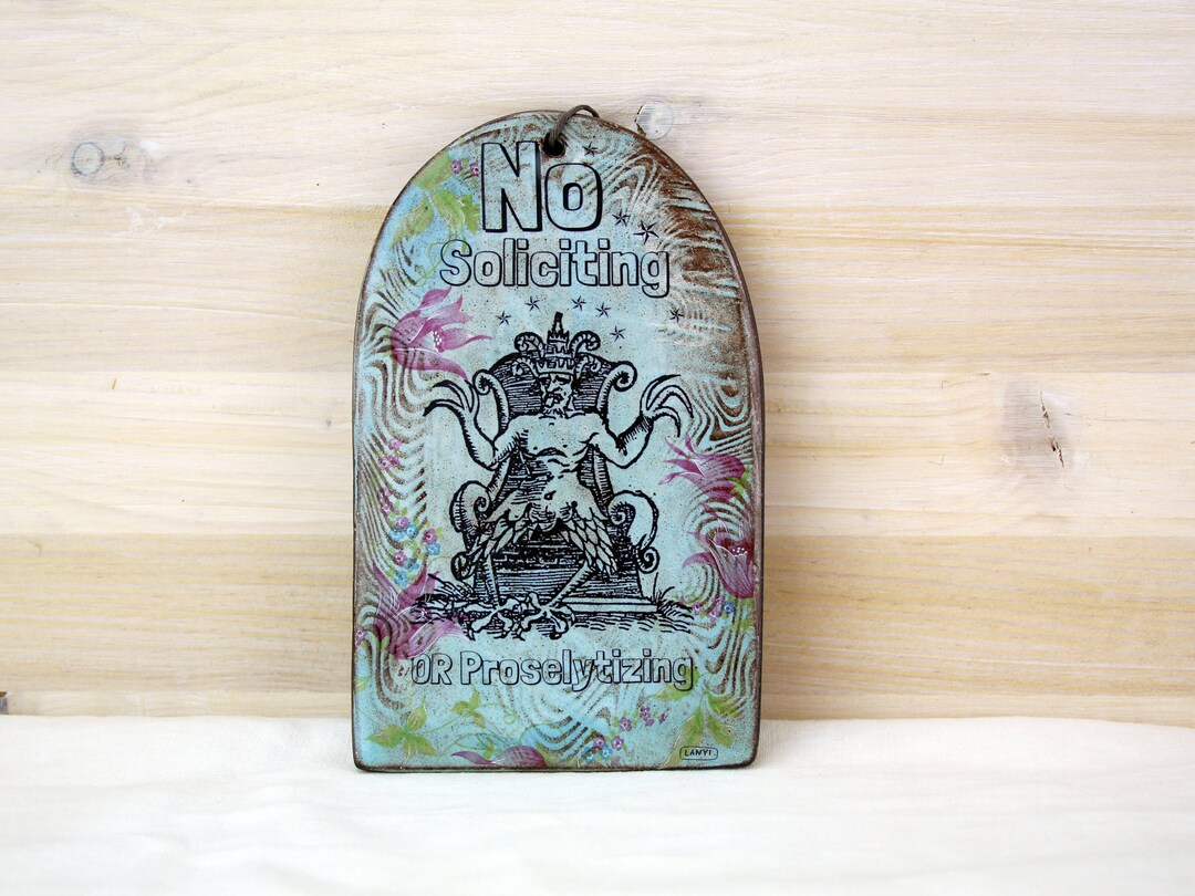 No Soliciting or Proselytizing Porch Front Door Sign BLUE - Etsy