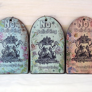 No Soliciting or Proselytizing Porch Front Door Sign BLUE - Etsy