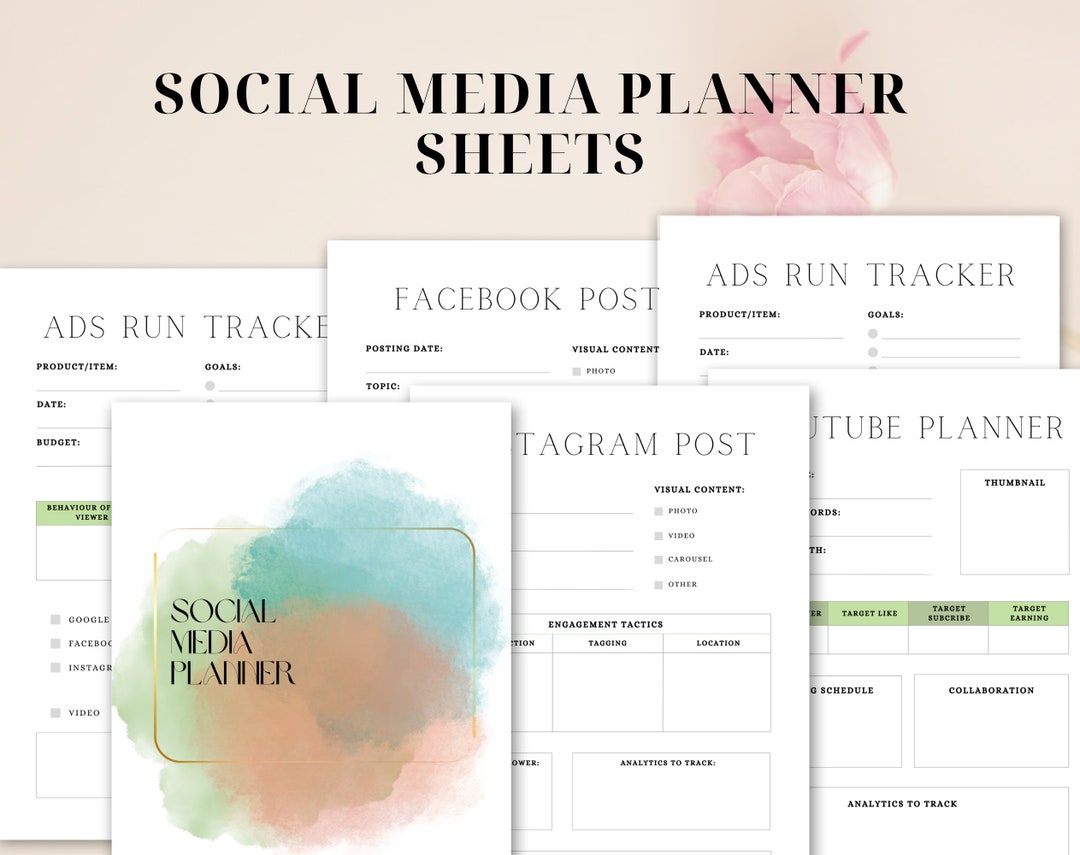 Ultimate Social Media Printable Pack Content Planner for Instagram ...