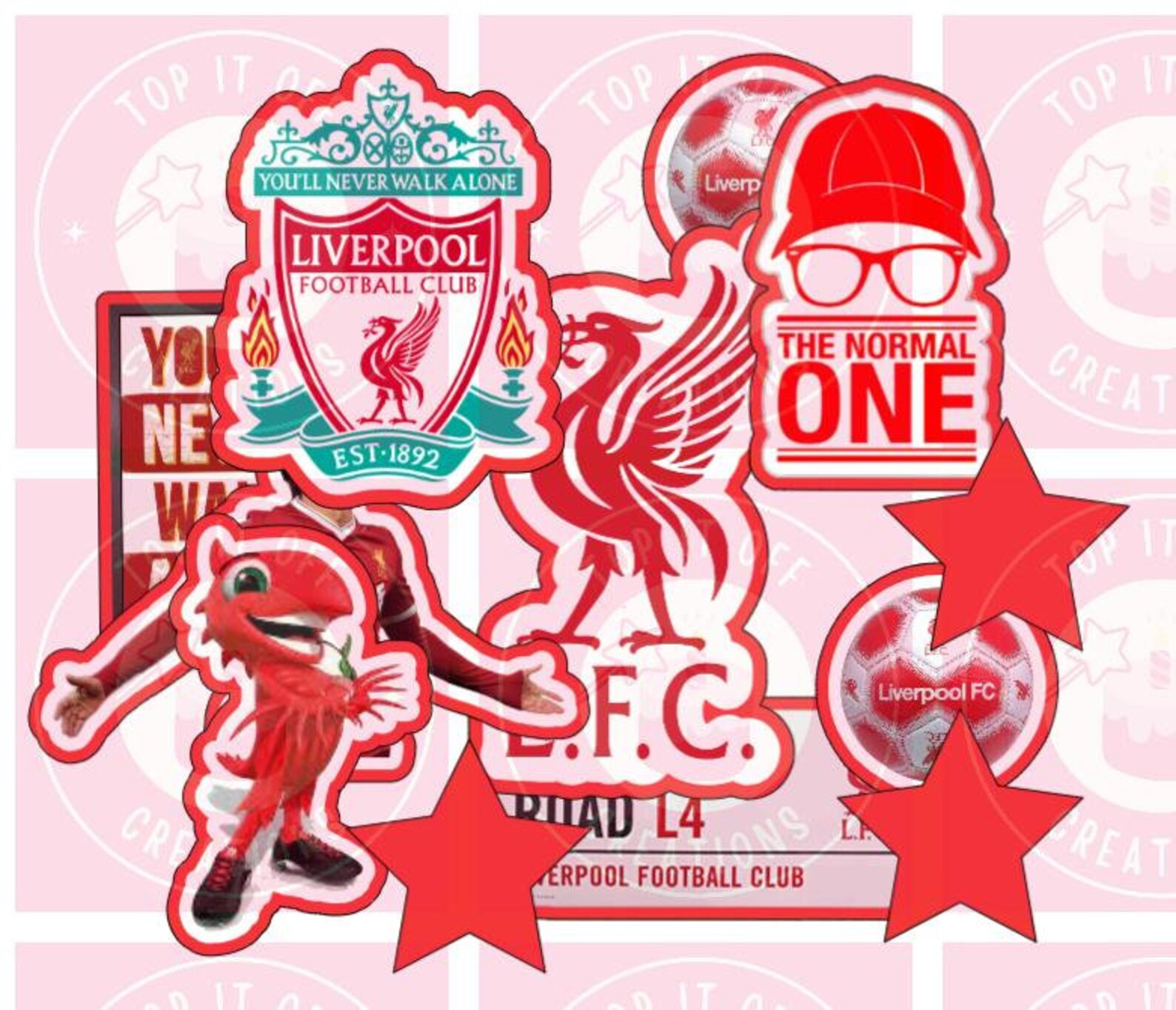 Football Liverpool Cake Topper Set OTHER TEAMS AVAILABLE - Etsy