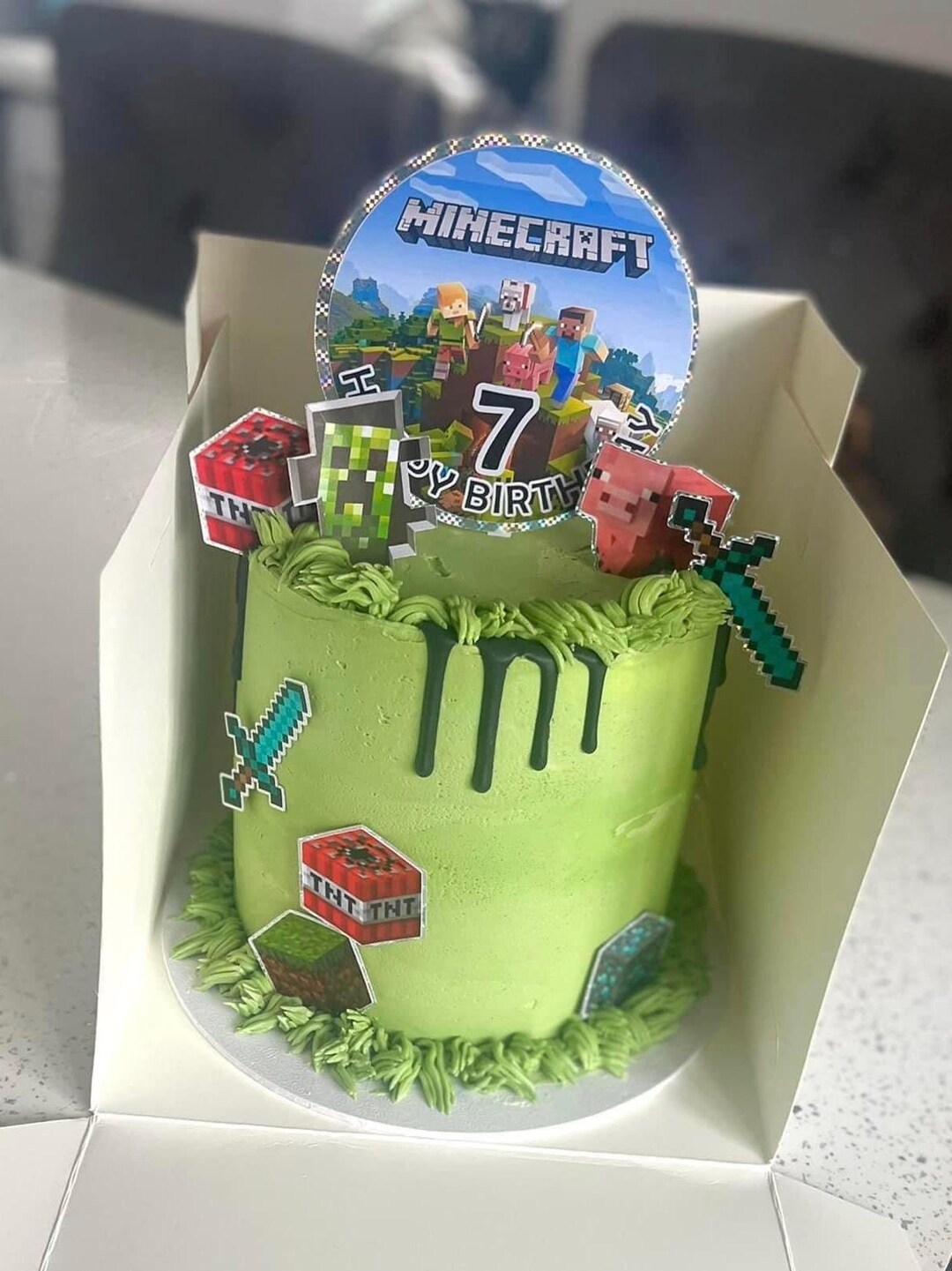 Minecraft Inspired Cake Topper 9 Piece Set WITH AGE CUSTOMISATION - Etsy