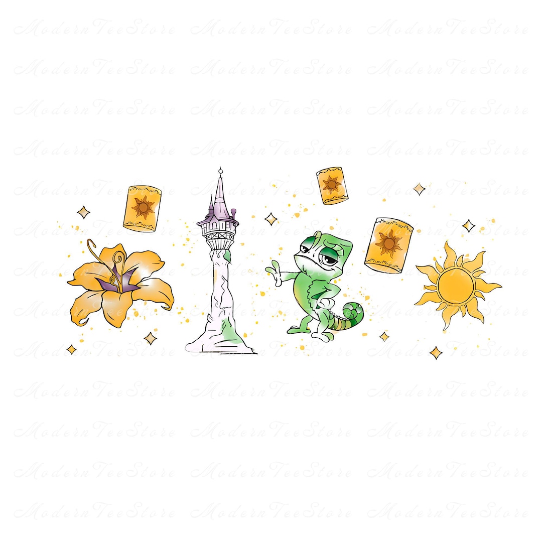 Pascal Tower Lantern Png, Retro Rapunzel Pascal Png, Princess Rapunzel ...