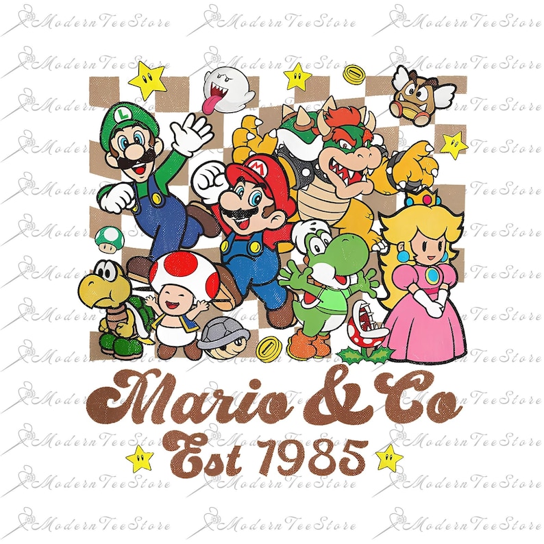 Super Mario Est 1985 Png, Super Mario Shirt, Mario Est. 1985 Png, Retro ...