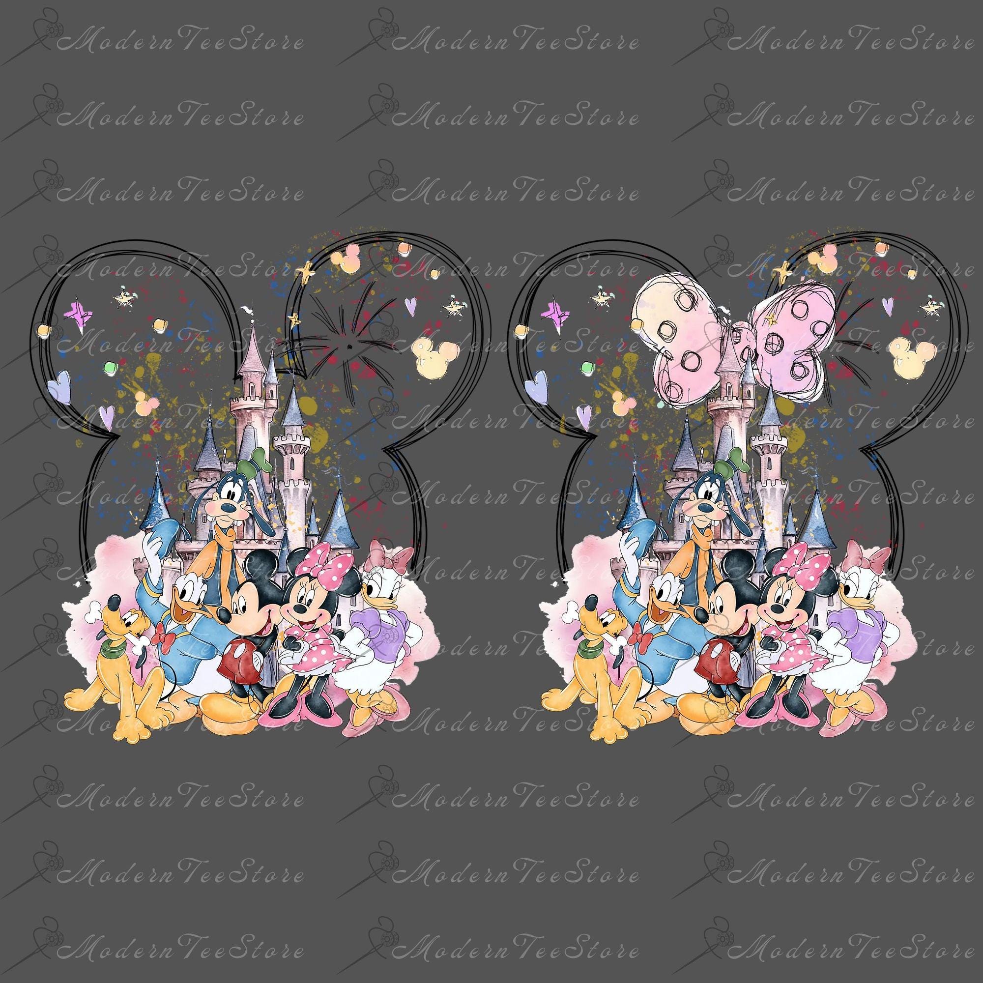 Mouse Ear Castle Png, Watercolor Castle Png, Retro Colorful Castle Png ...