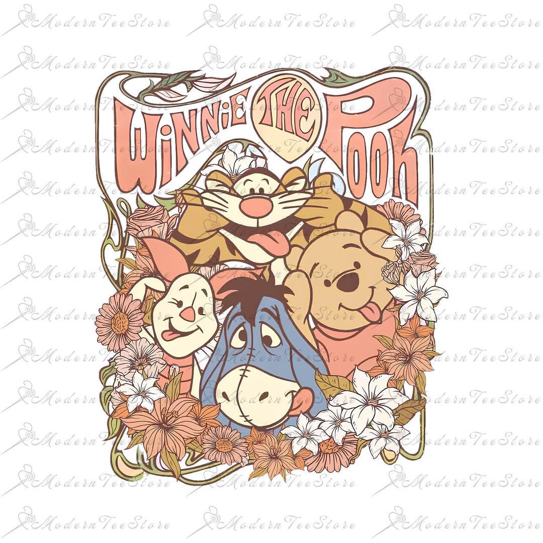 Retro Winnie the Pooh Png, Pooh and Friends Tshirt Png, Pooh Shirt Png ...