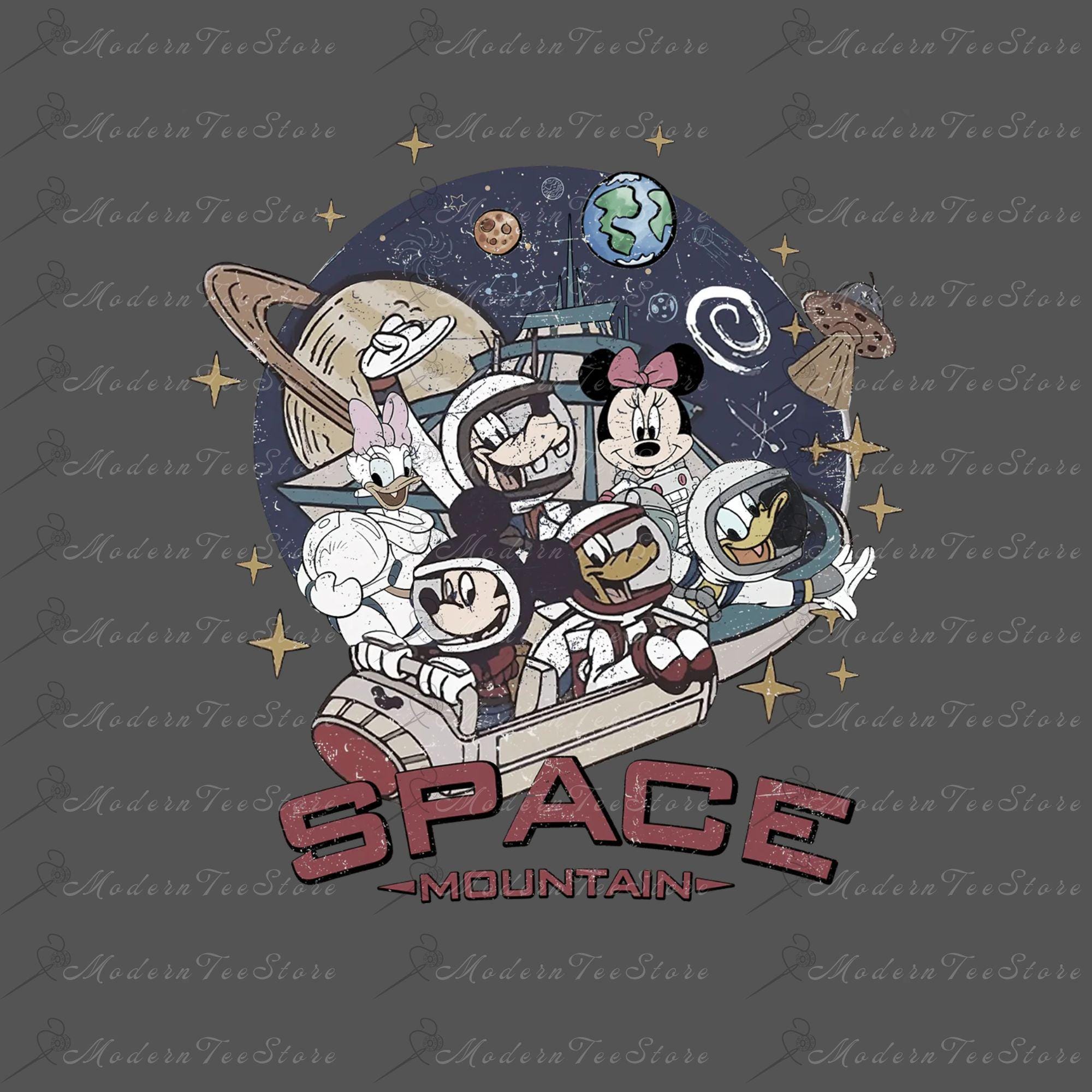 Mouse and Friends Space Png, Space Mountain Png, Retro Mouse Png ...