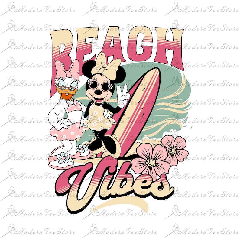 Minnie and Daisy Summer SVG, Beach Vibes Png, Mouse Besties Png, Girls ...