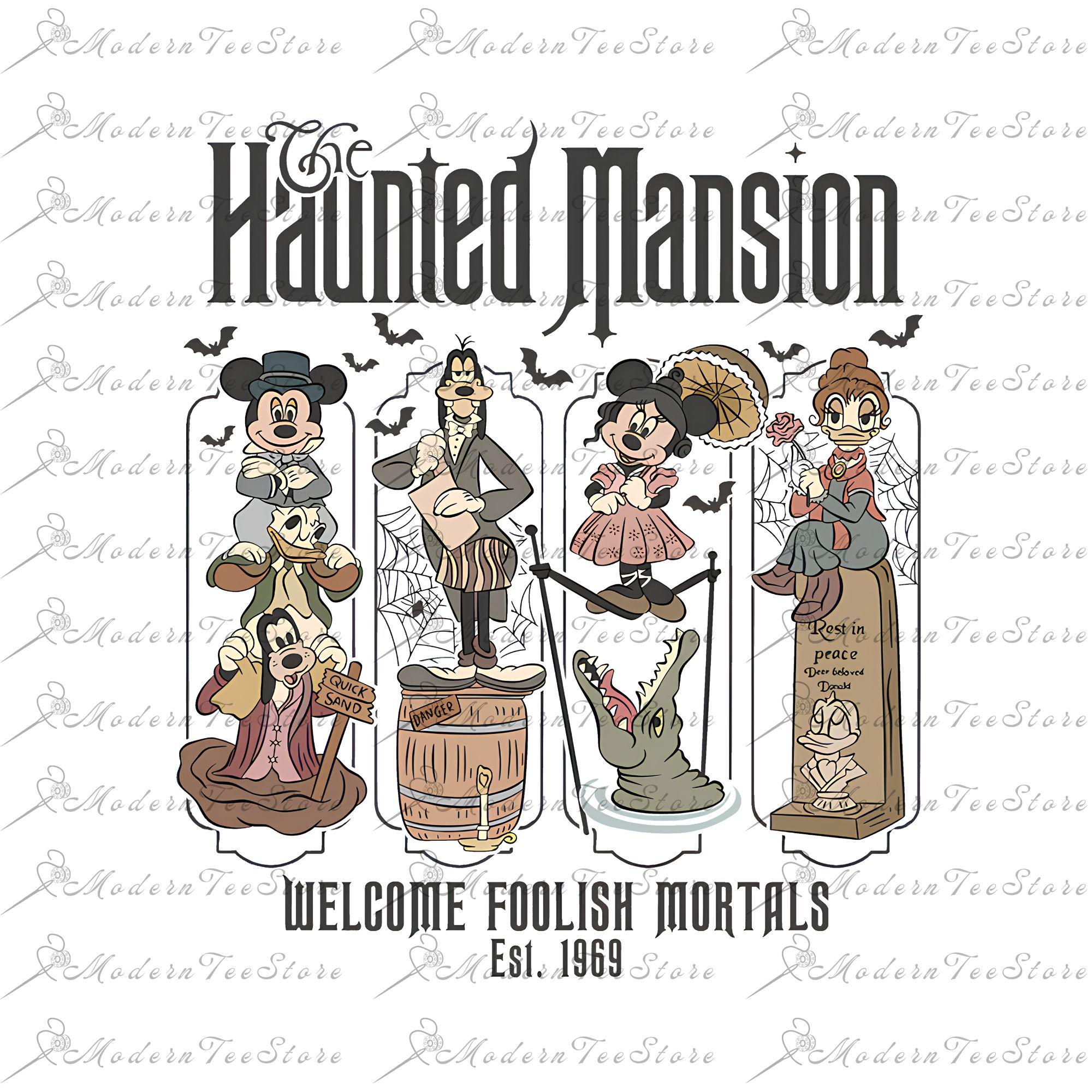 Mickey and Friends Haunted Mansion Png, Haunted Mansion Shirt, Haunted ...