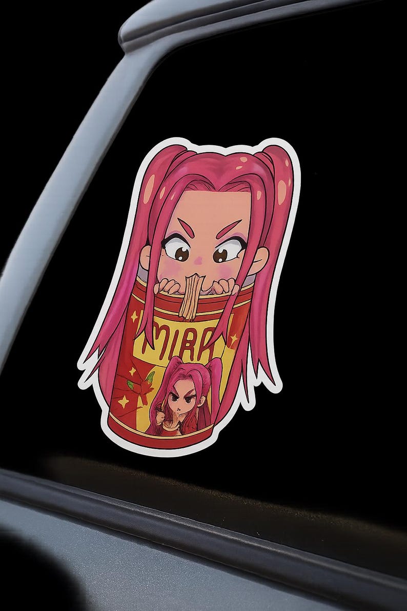 Mira Kpop Cute Noodle Girl Vinyl Decal | Fun Stickers for Laptops ...