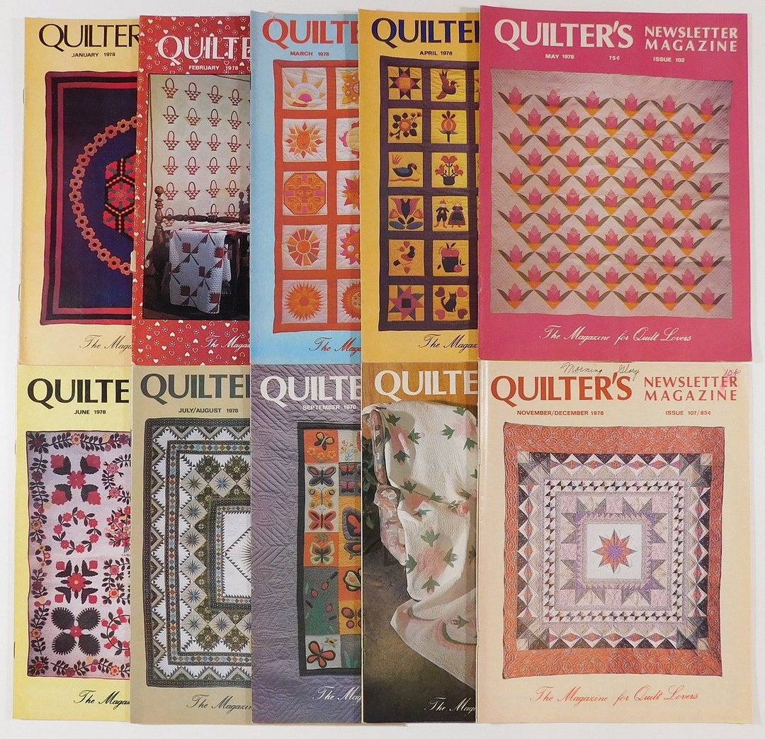 1978 QUILTER'S NEWSLETTER Magazines full Year 10 Issues 98 Through 107 ...