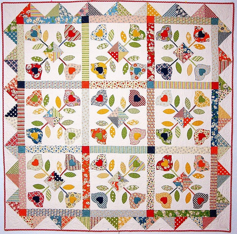DUTCH TREAT Quilt Pattern - Fun Tulips Great for Scraps PDF - Etsy