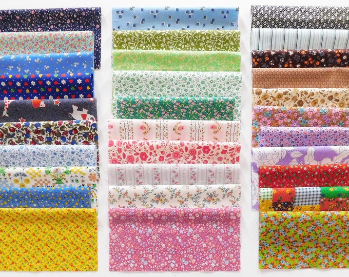 31 Different Vintage Calico Fabric Precut 9" and 10" Squares ~ 1960s ...