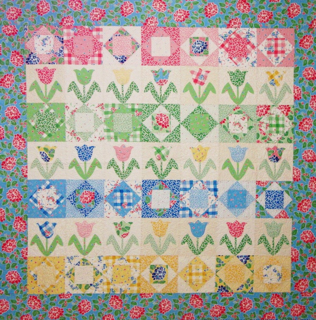 Tulip Garden Quilt Pattern - A Touch of Springtime - PDF Format - Etsy