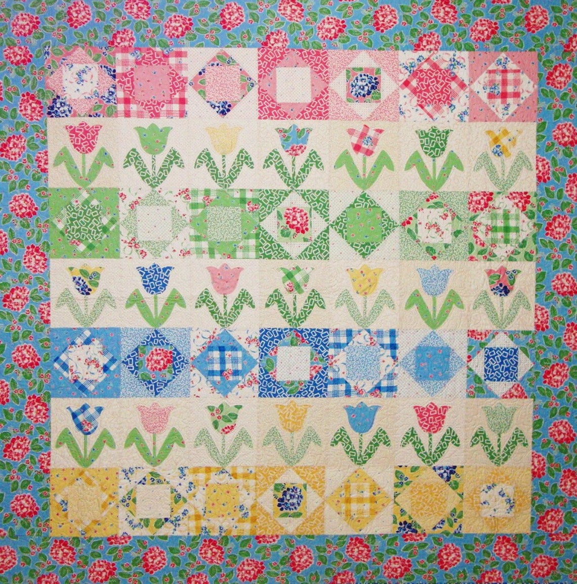 Tulip Garden Quilt Pattern - A Touch of Springtime - PDF Format - Etsy