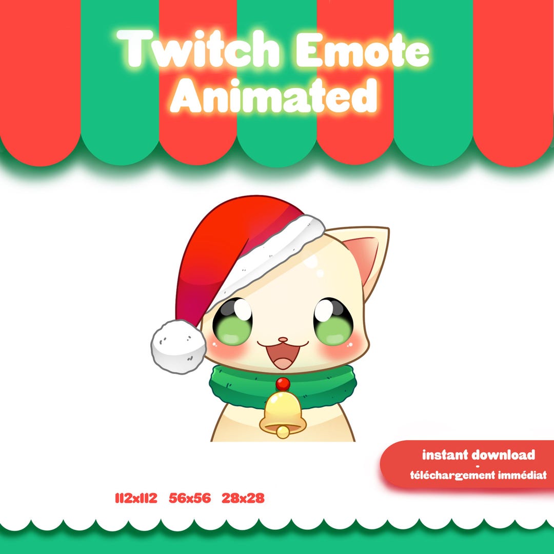 Christmas Cat Animated Emote - Etsy